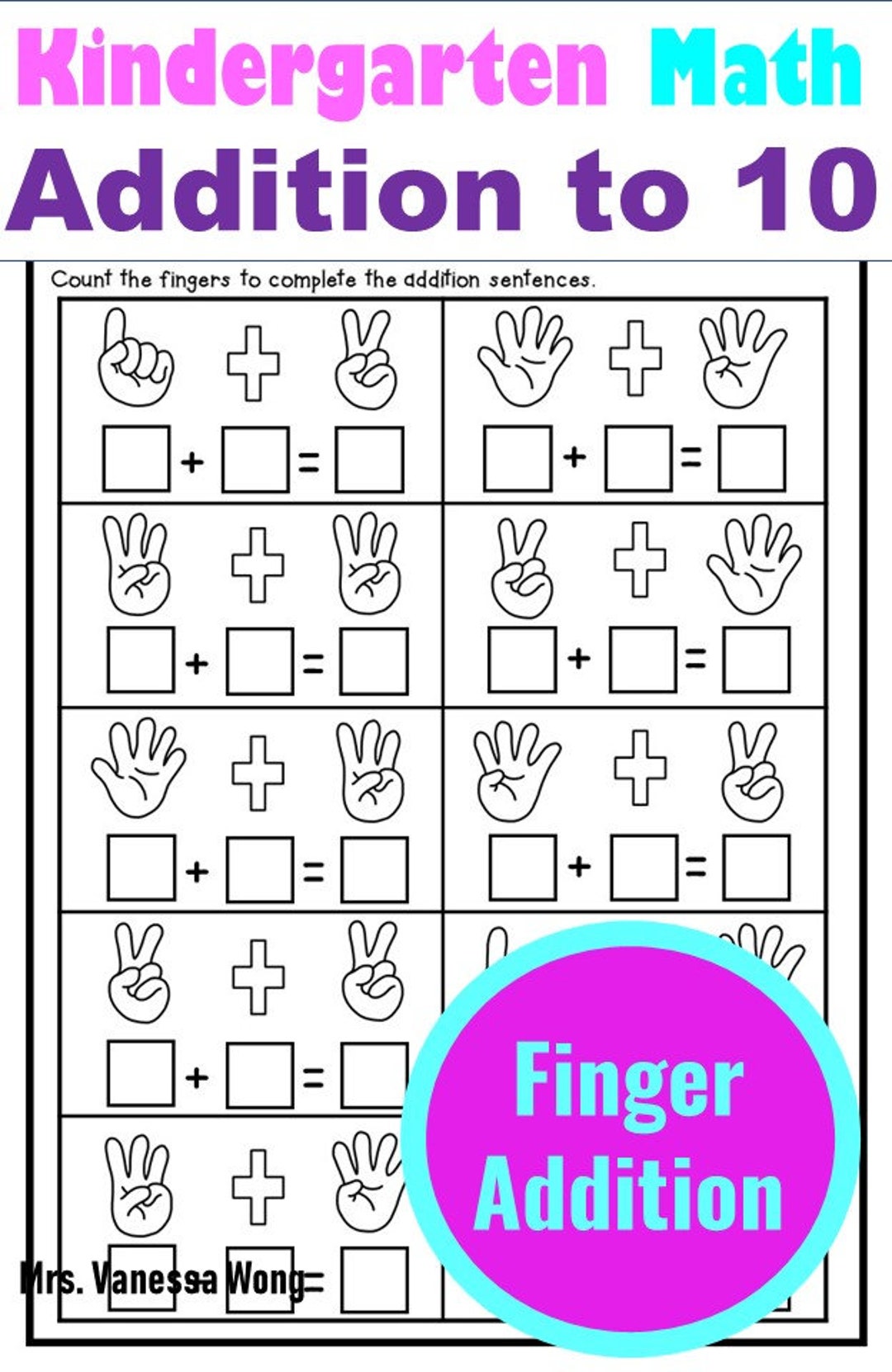 Kindergarten Math Worksheets : Addition Bundle Distance Learning - Etsy