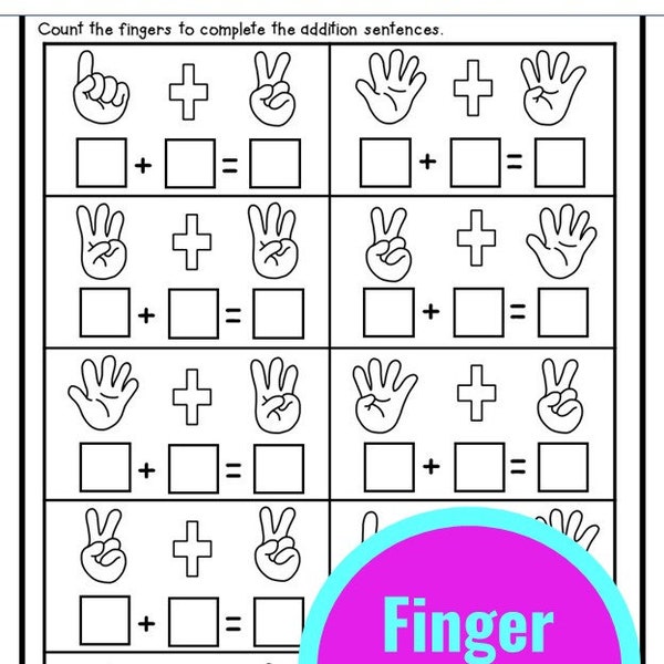 Kindergarten Math Worksheets. Picture Addition. Distance Learning - Etsy