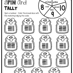 Kindergarten Math Worksheets: Numbers 1-10 Tally Marks (PDF Pattern) - Etsy
