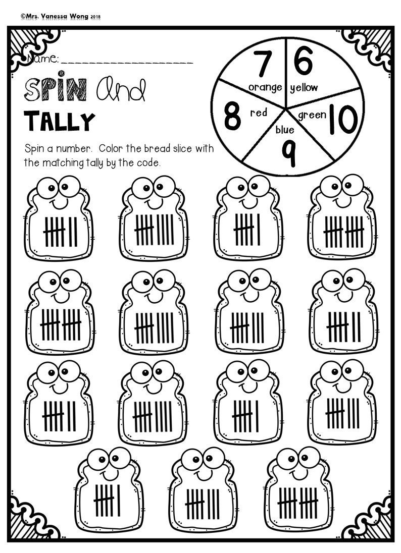 Kindergarten Math Worksheets, Numbers 1-10 Tally Marks, Learn Numbers ...