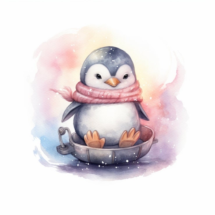 Penguin Clipart, Watercolor Penguin Clipart, Penguins PNG for ...