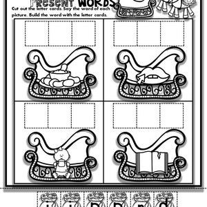 Phonics Worksheets CVC Build the Words Winter Theme. Prek Kindergarten ...