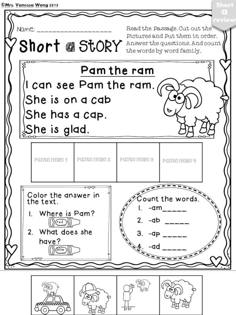 Phonics Short Vowel Activities and Worksheets Short A - Etsy