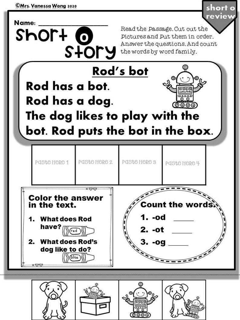 Phonics Short Vowel Activities and Worksheets Short O - Etsy