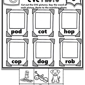 Phonics Worksheets - CVC Photos - Etsy