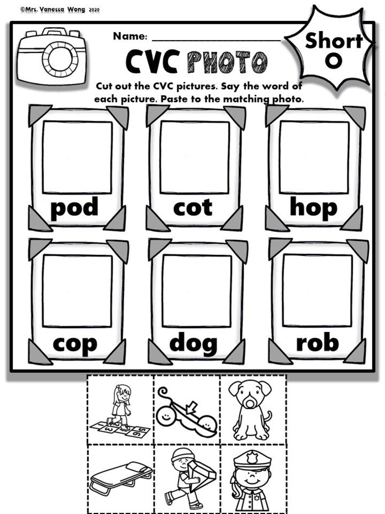 Phonics Worksheets - CVC Photos - Etsy