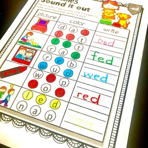 Phonics Worksheets CVC Sound It Out-(kindergarten/first Grade ...