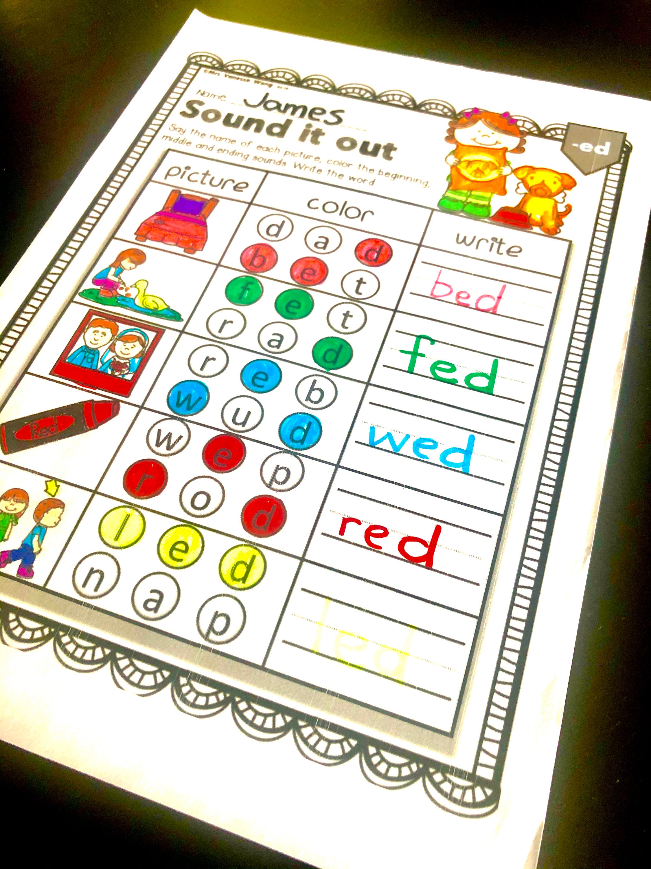 Phonics Worksheets CVC Sound It Out-(kindergarten/first Grade ...