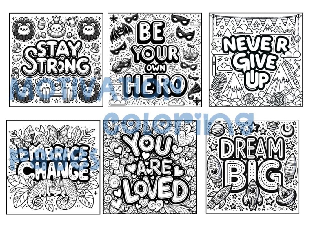 Motivation Coloring Pages, Affirmation Coloring, Positive Coloring ...