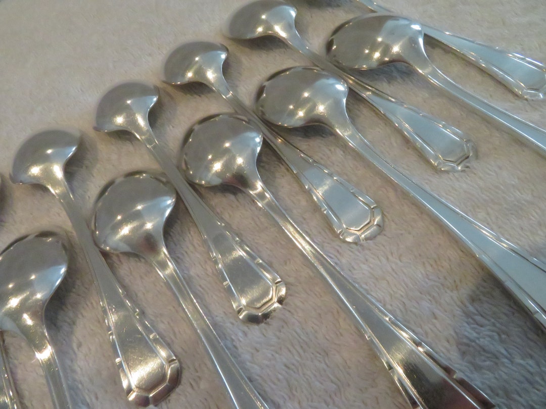 11 Teaspoons Silver Metal Style Art Deco Alfenide french Silver-plated ...
