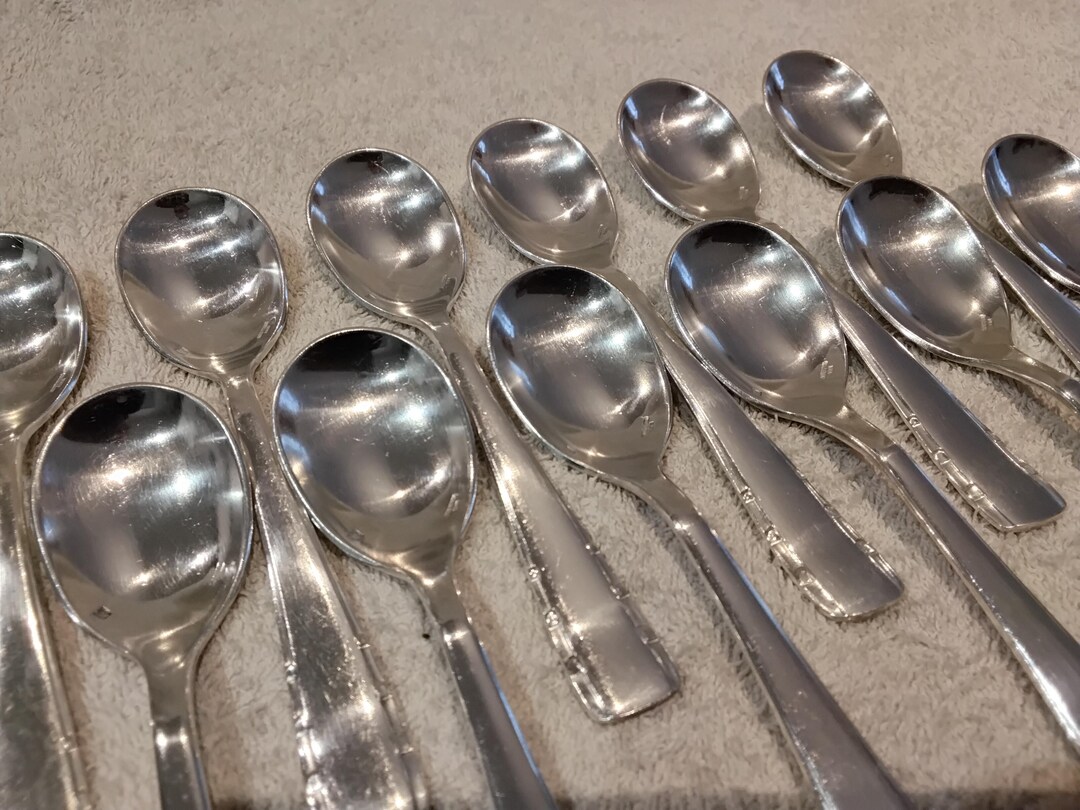 12 Silver-plated Ice Cream Spoons in Art Deco Style by French ...