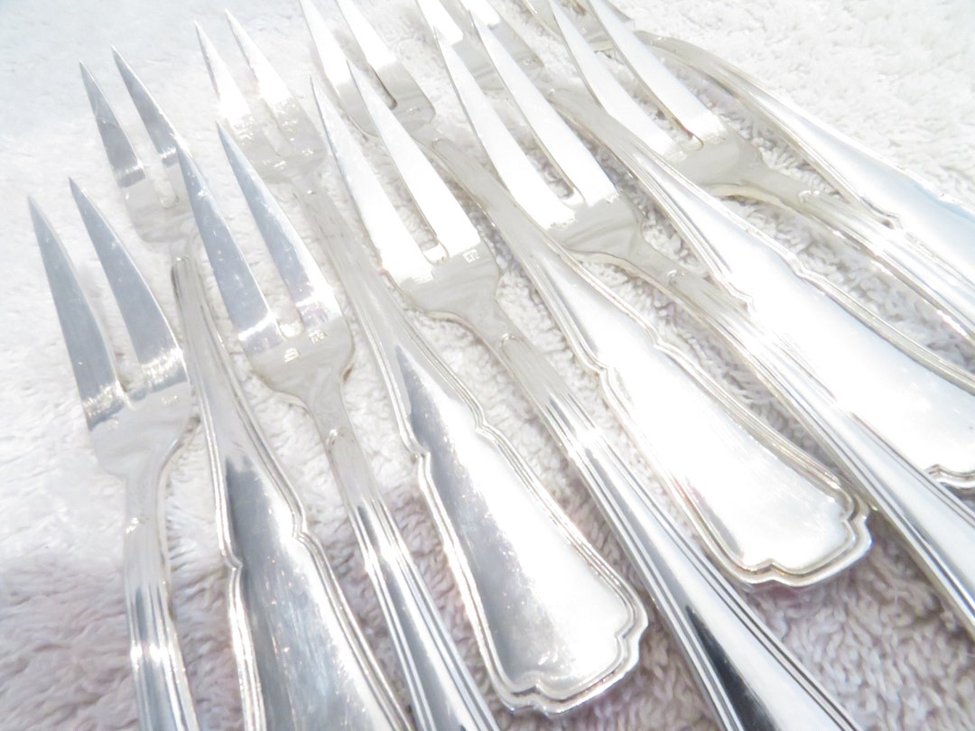 10 Silver Metal Snail Forks Model Contours Vintage French Silver-plated ...