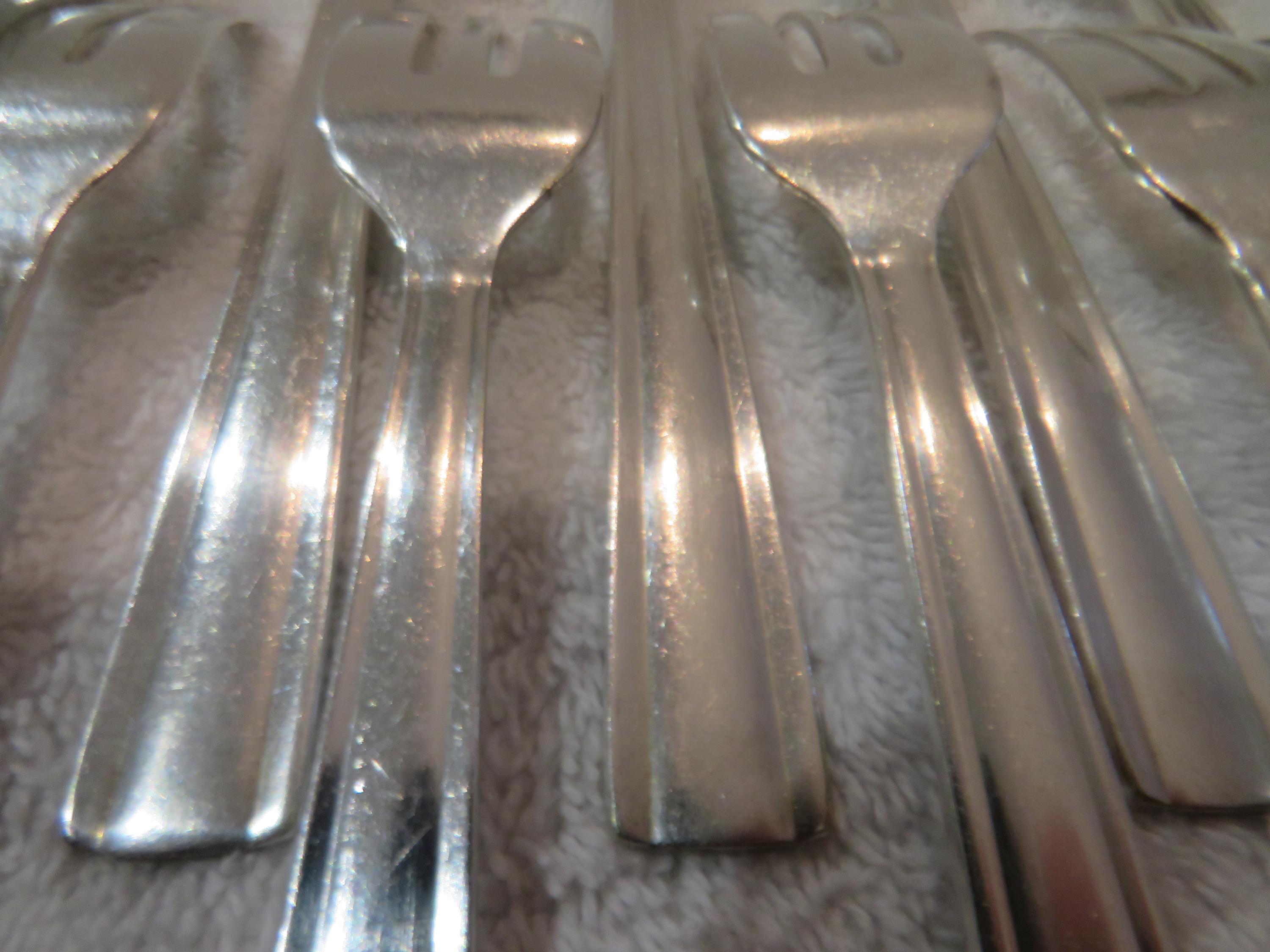 11 Art Deco Style Cake Forks Plain Decor Goldsmith Alfenide French ...