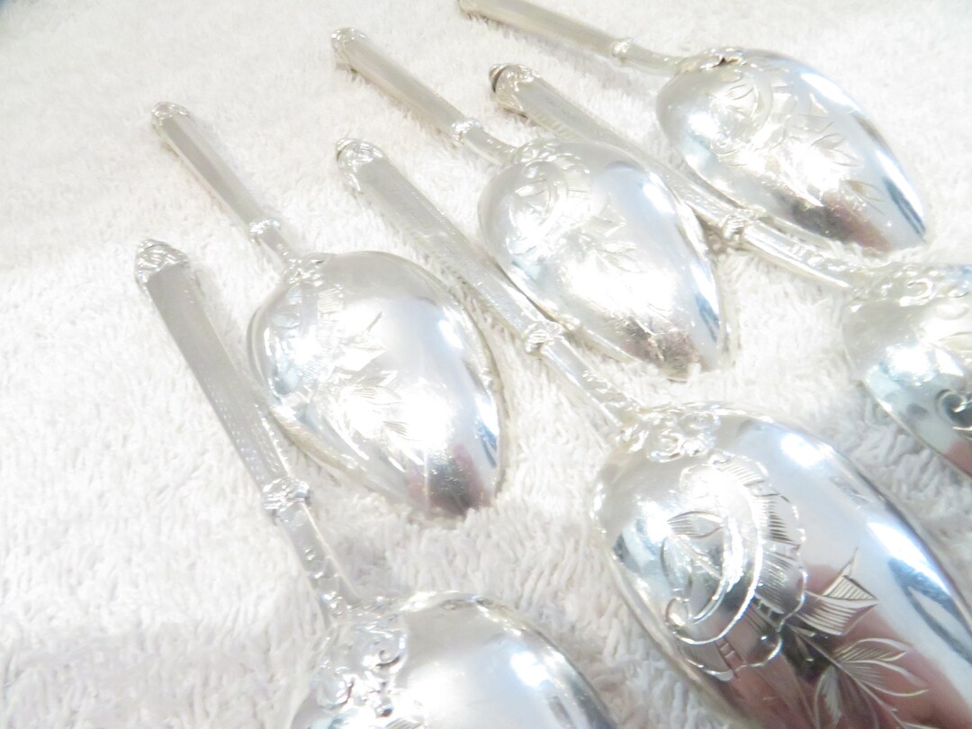 6 Silver Teaspoons 800 Wild Boar Model Russian Goldsmith Victor Leneuf ...