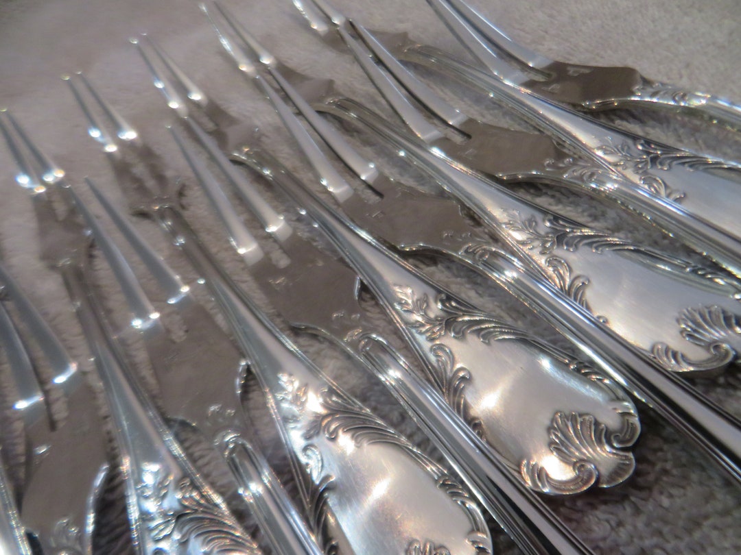 12 Silver Metal Snail Forks Goldsmith Christofle Model Marly Vintage ...