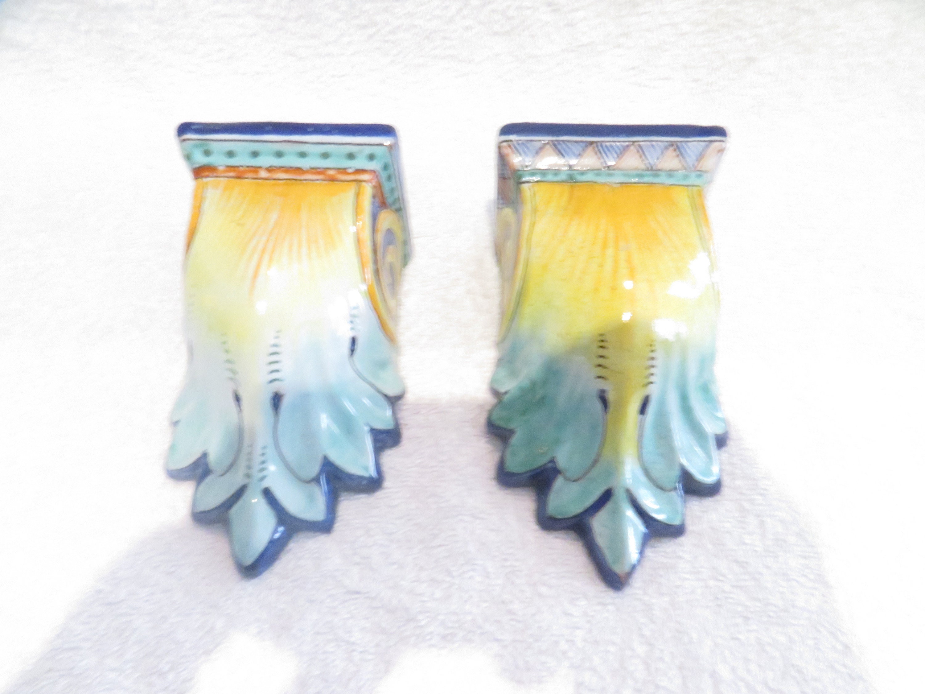 Rare Pair of Small Wall Bracket Faience De Nevers Factory Antoine ...