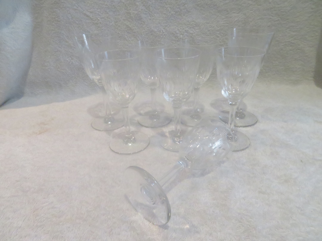 2 Wine Glasses 9cl 6 Port Glasses 6.5cl Baccarat Crystal Before 1936 ...