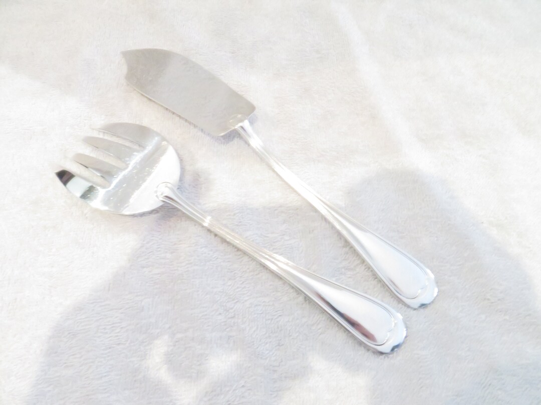 Cutlery to Serve Fish Silver Metal Model With Nets Vintage French ...