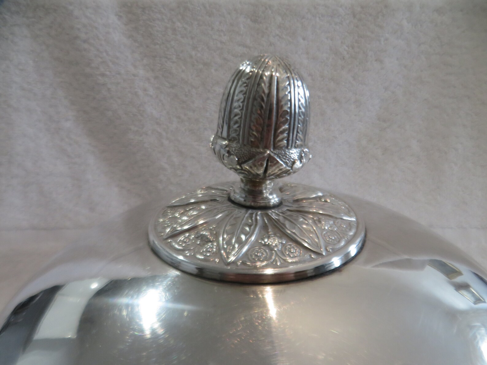 Round Silver Metal Serving Bell Socket Empire Style 19th C French ...