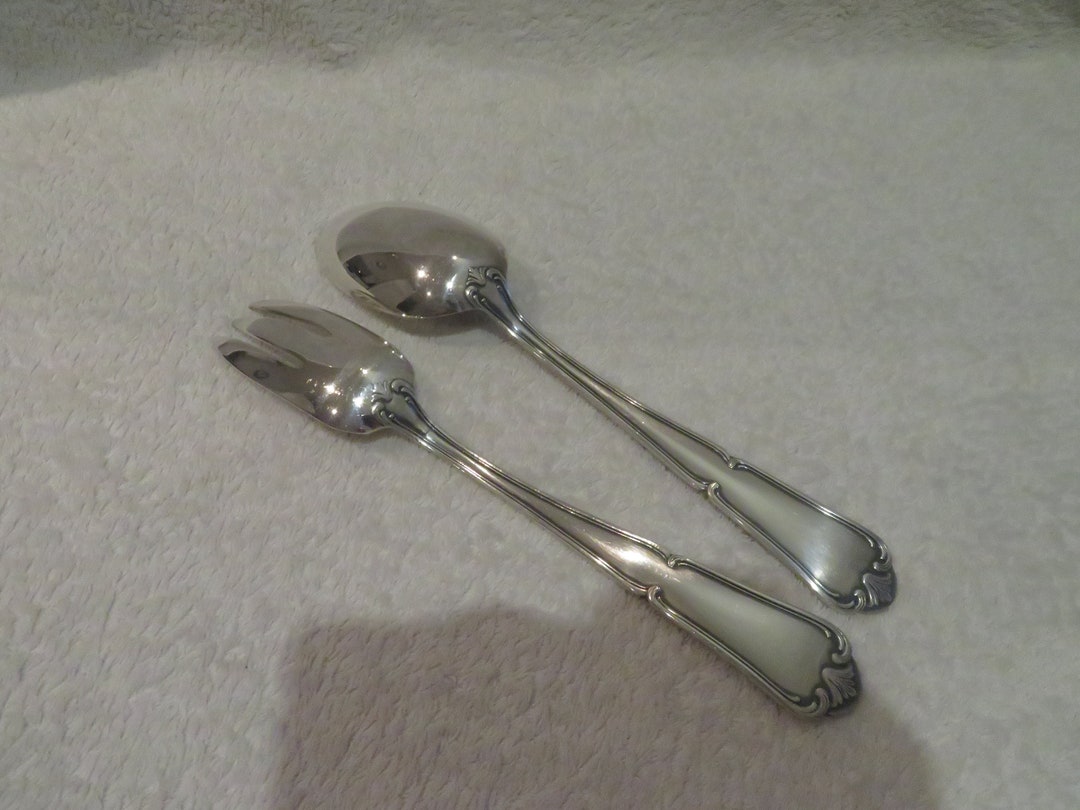 Covered to Serve fork, Stew Spoon Silver Metal Louis XV Goldsmith NC ...