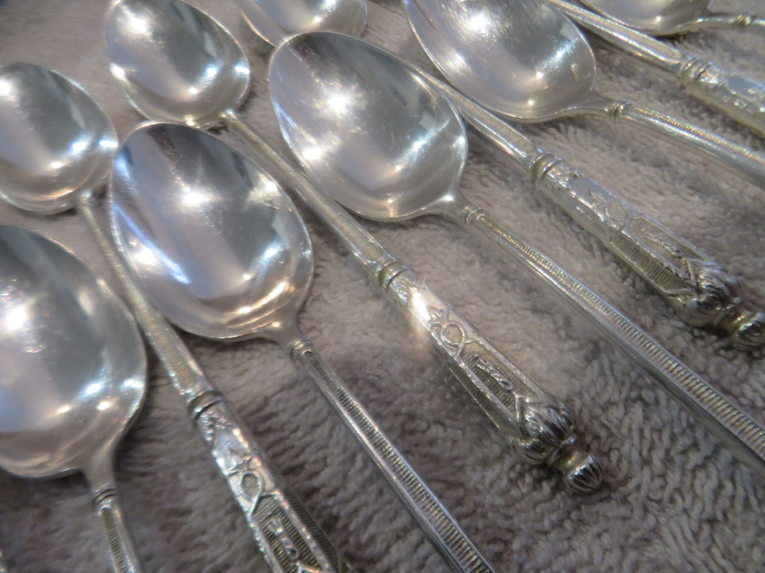 12 Teaspoons Silver Metal Handle Russian Goldsmith Armand Fresnais ...