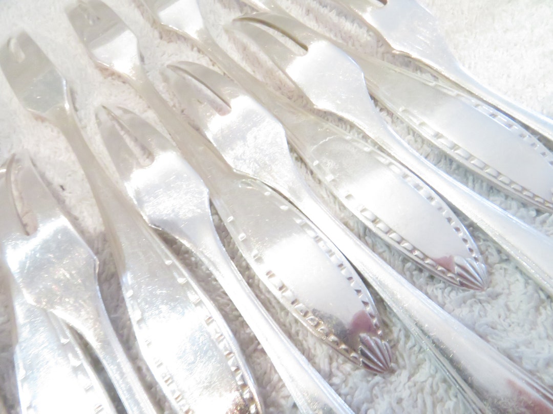 12 Silver-plated Snail Forks Christofle Goldsmith Model Albatros 1930 ...