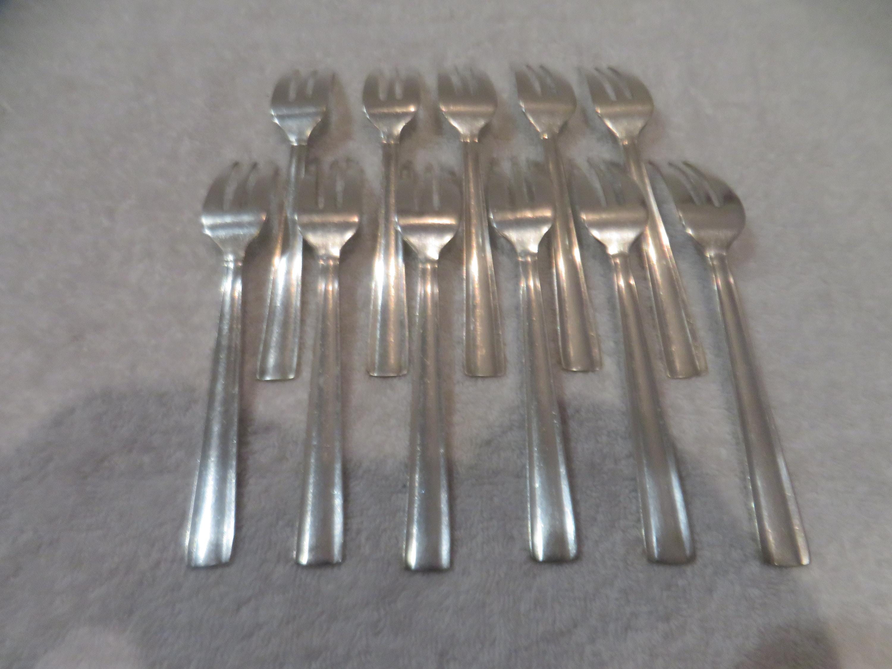 11 Art Deco Style Cake Forks Plain Decor Goldsmith Alfenide French ...