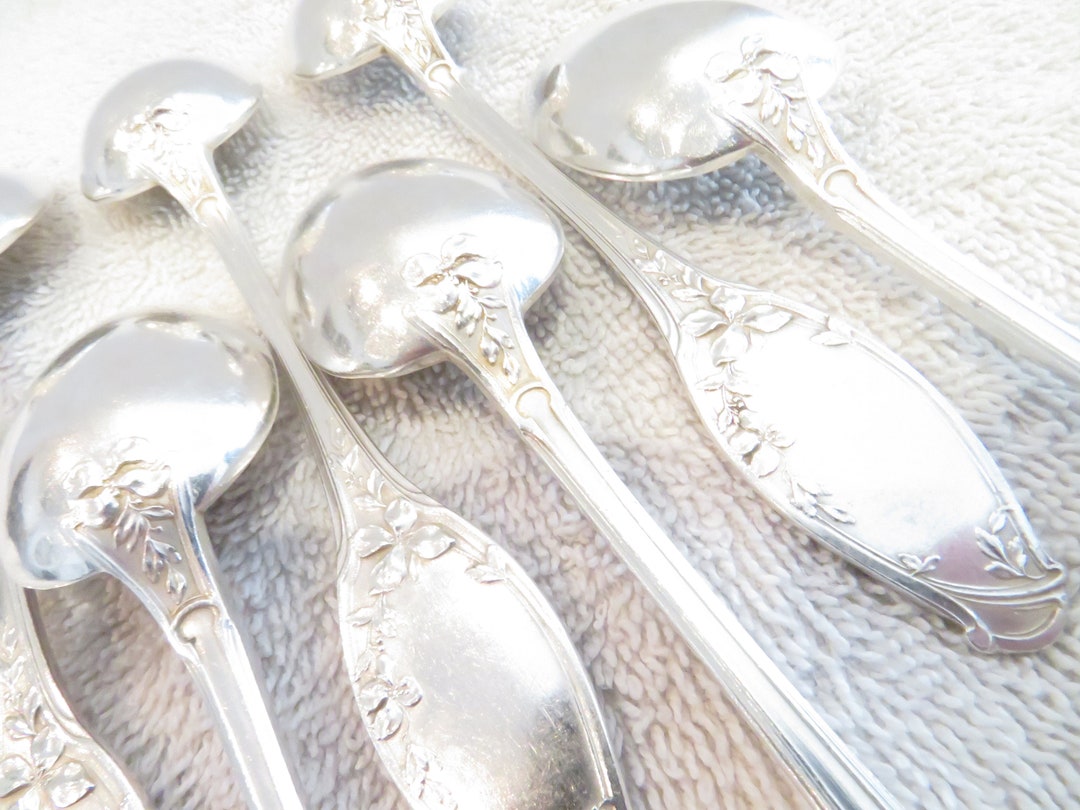 6 Teaspoons Silver Metal Style Art Nouveau Goldsmith PP for French ...