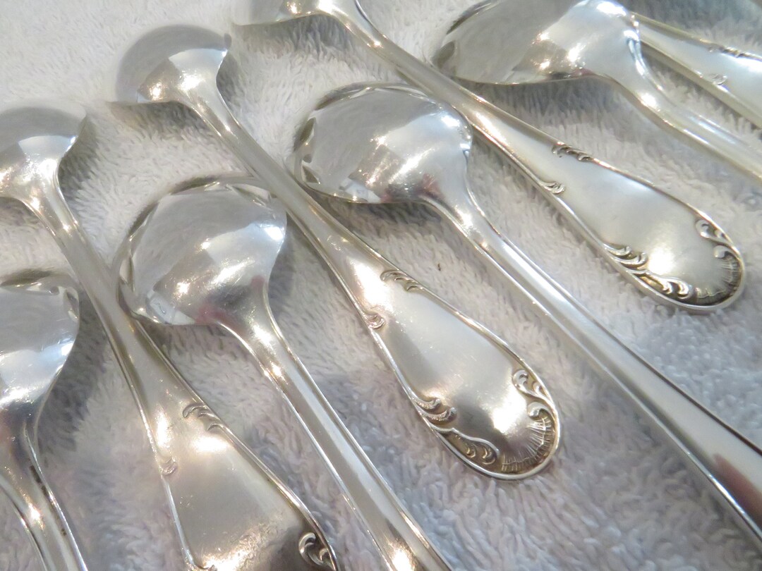 12 Teaspoons Silver Metal Style Rockery Goldsmith Argental Vintage ...