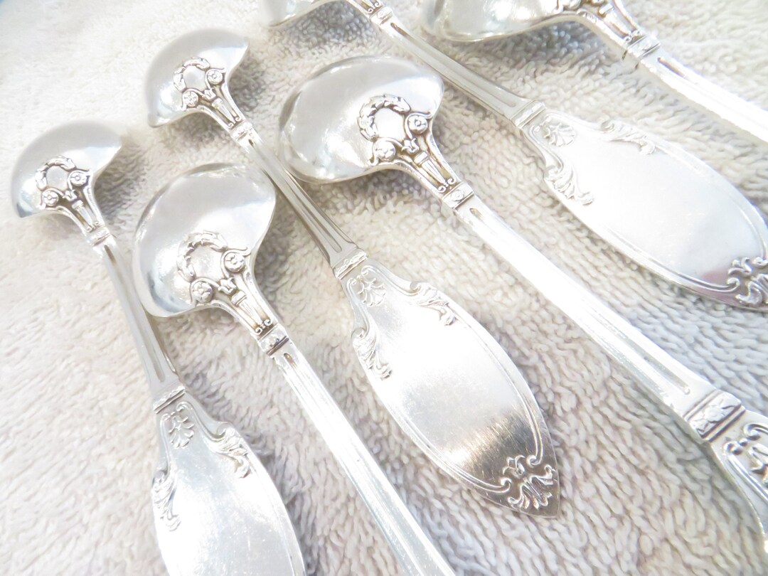 6 Silver Metal Coffee Spoons Empire Style Goldsmith Saglier Frères ...