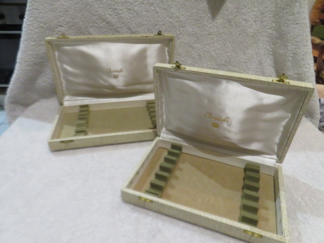 2 Christofle Cases for Table and Dessert Knives French Cases for Dinner ...
