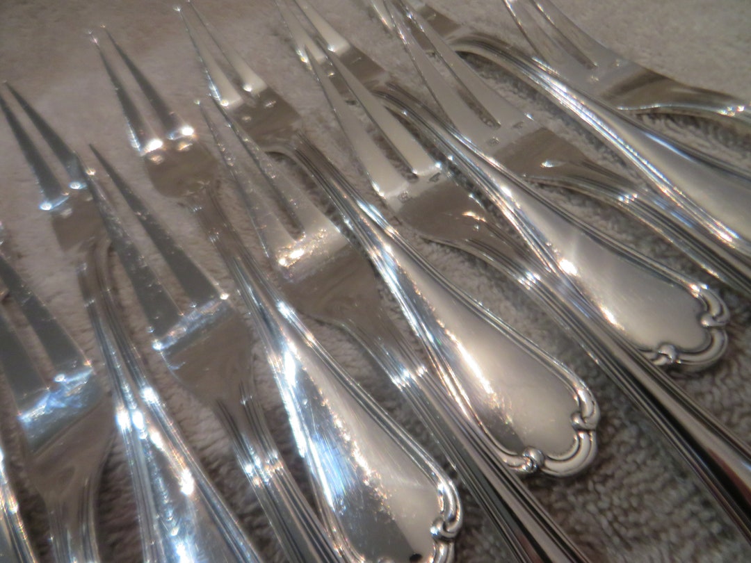 12 Silver-plated Snail Forks Ercuis Goldsmith Model Sully Vintage ...