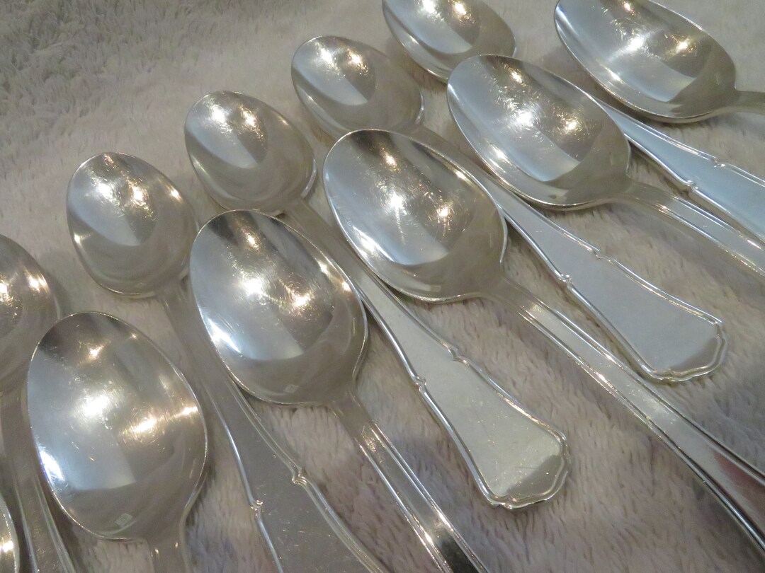 12 Teaspoons Silver Metal Model Contours Apollo Goldsmith - Etsy