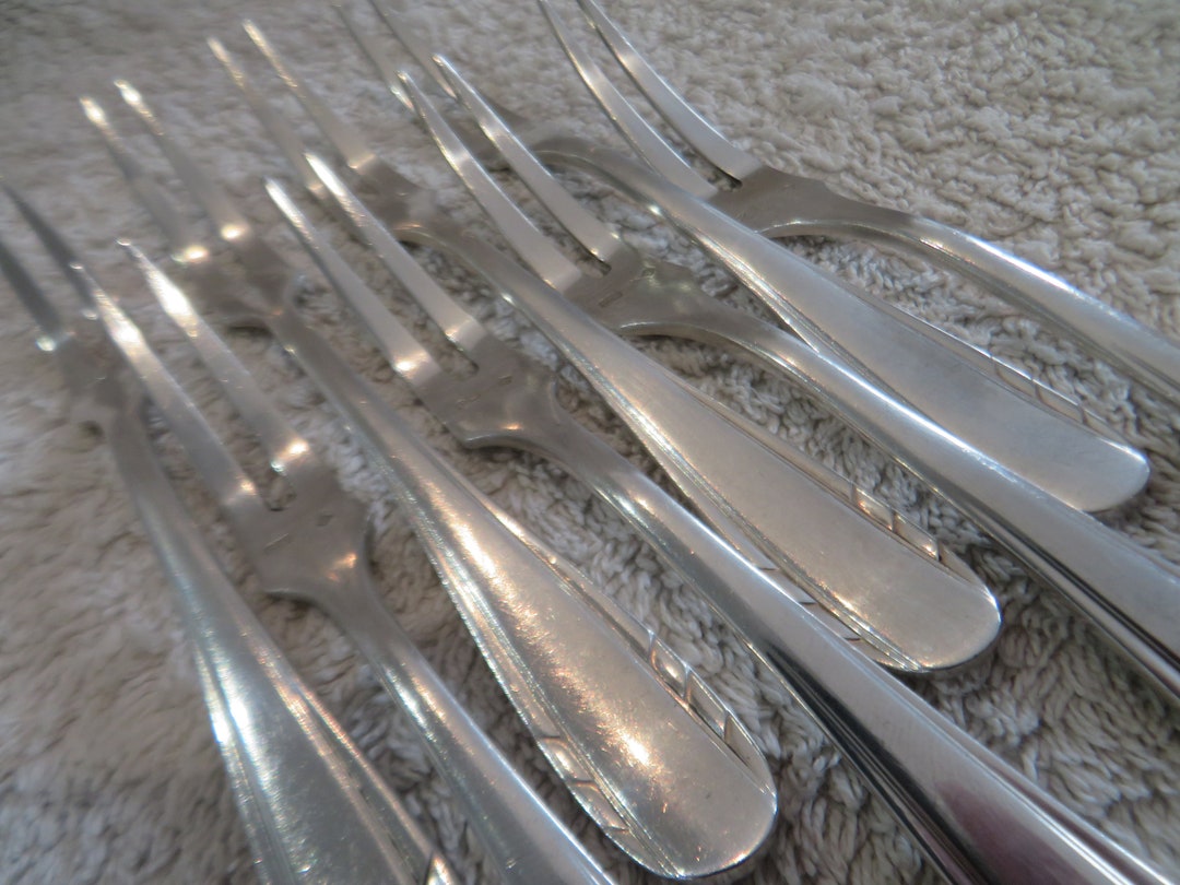 8 Silver Metal Snail Forks Art Deco Style Goldsmith Argental French ...