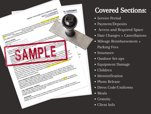 360 Photo Booth Contract Template events and Weddings I - Etsy