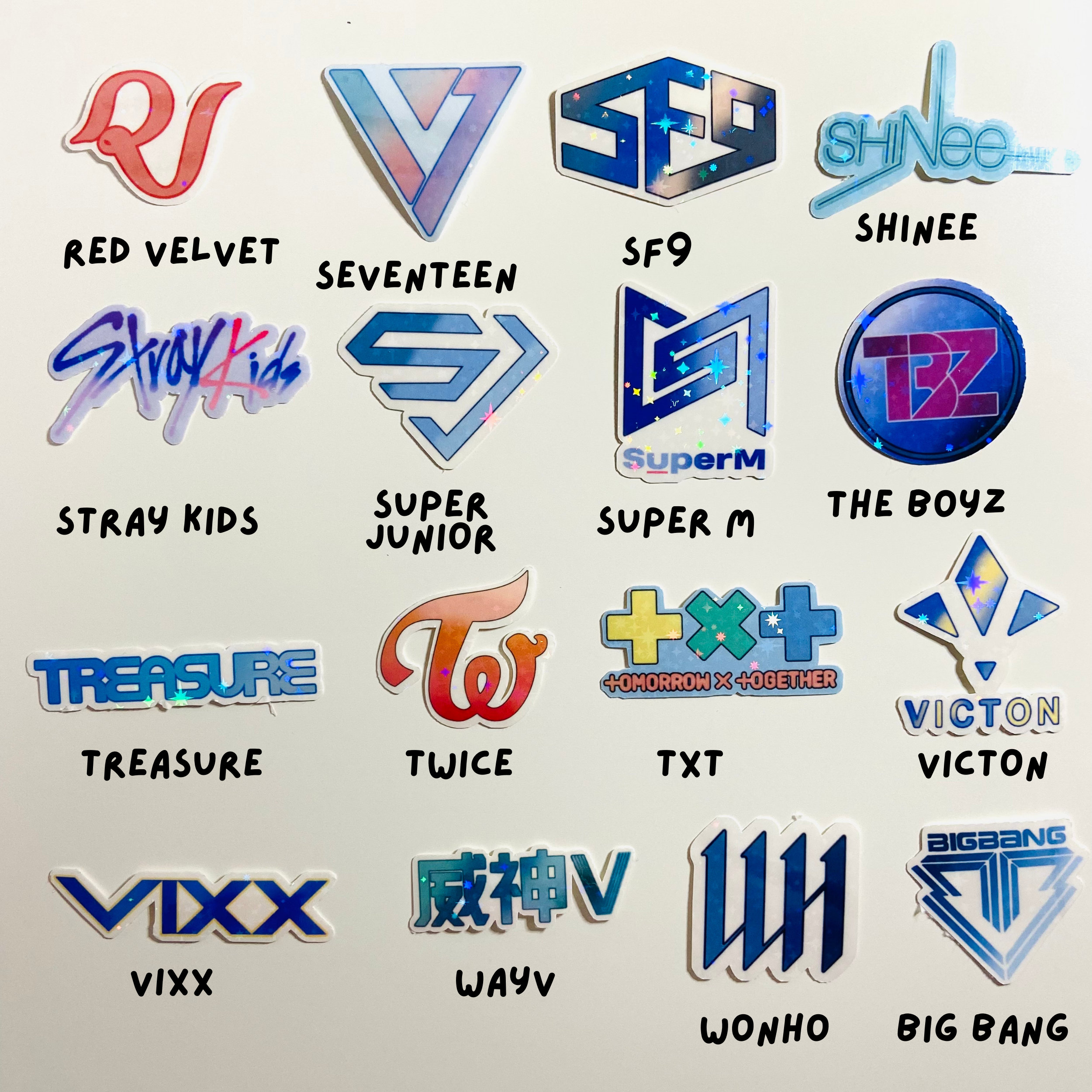 KPOP Pastel Holographic Logo Stickers BTS Ateez Got7 - Etsy