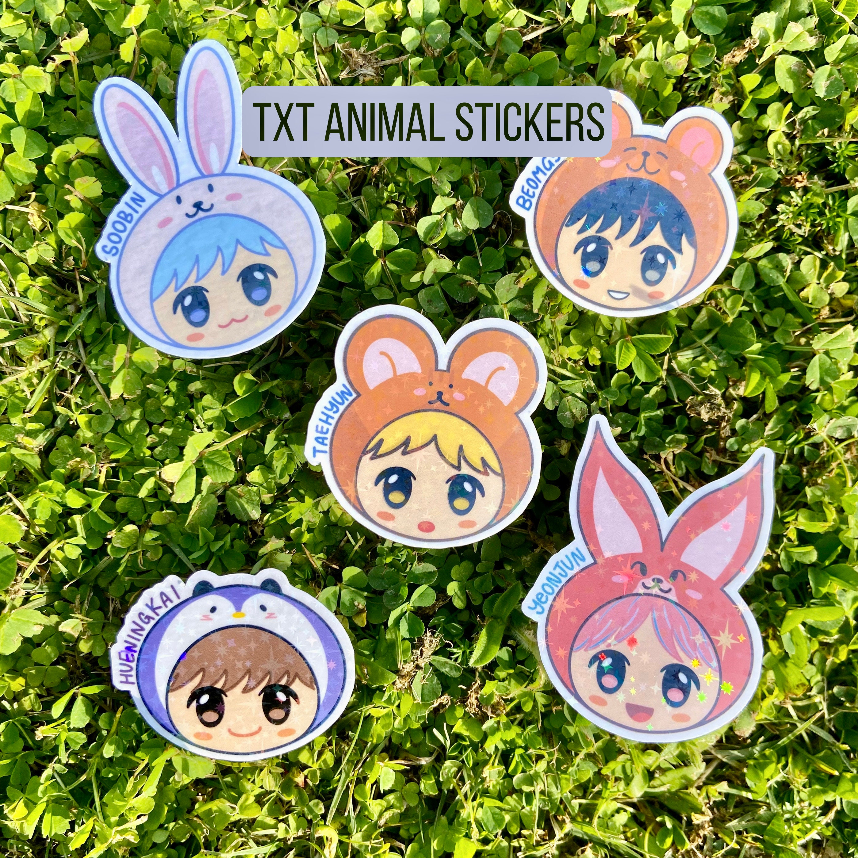 TXT animal mignon Holo Sticker Pack Demain x Ensemble | Etsy