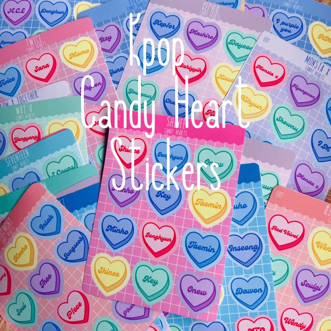 K POP Candy Hearts Sticker Sheets - Etsy