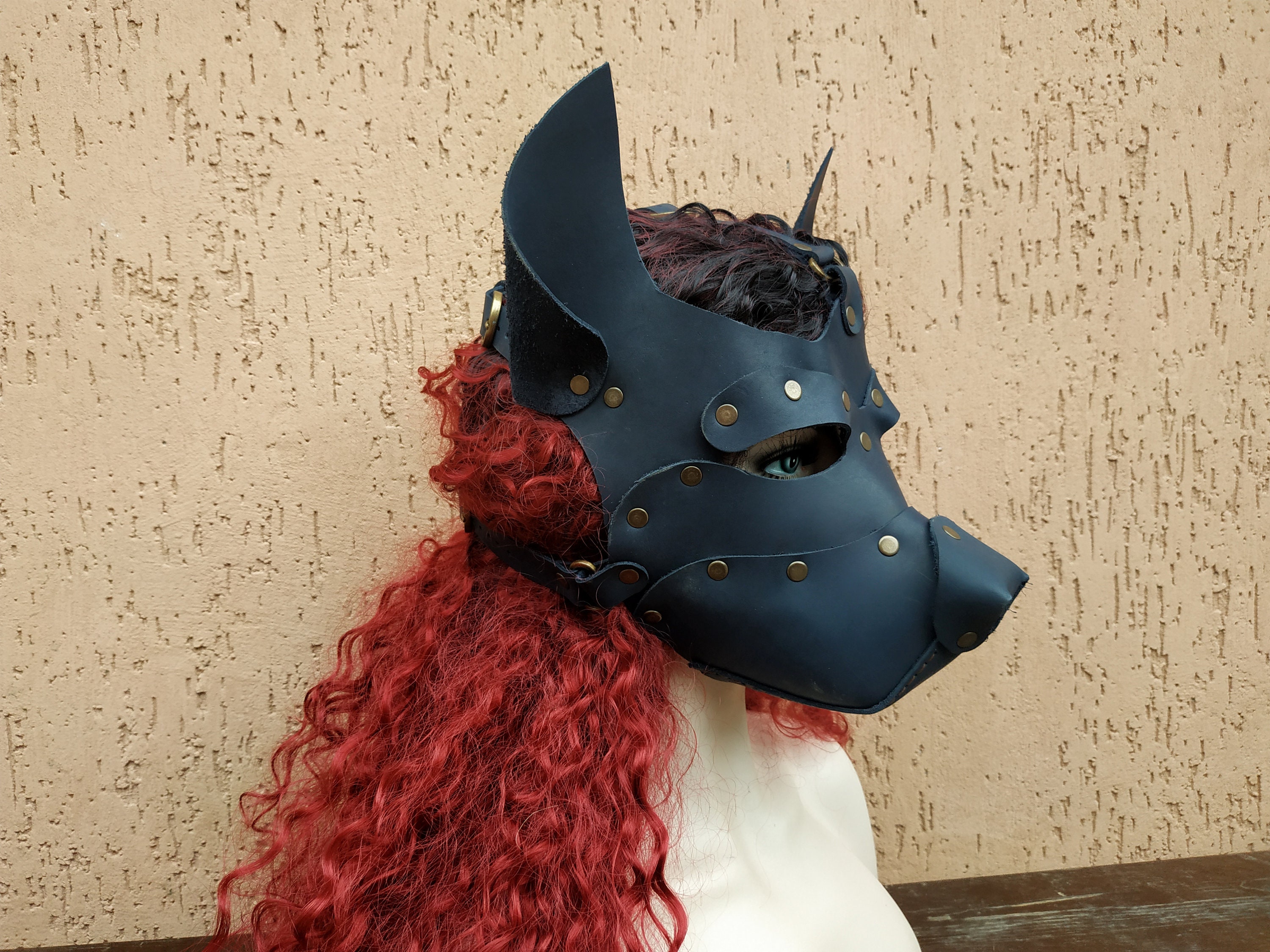 Leather Dog Mask Facemask Puppy Mask Pet Play Pup Hood - Etsy Canada