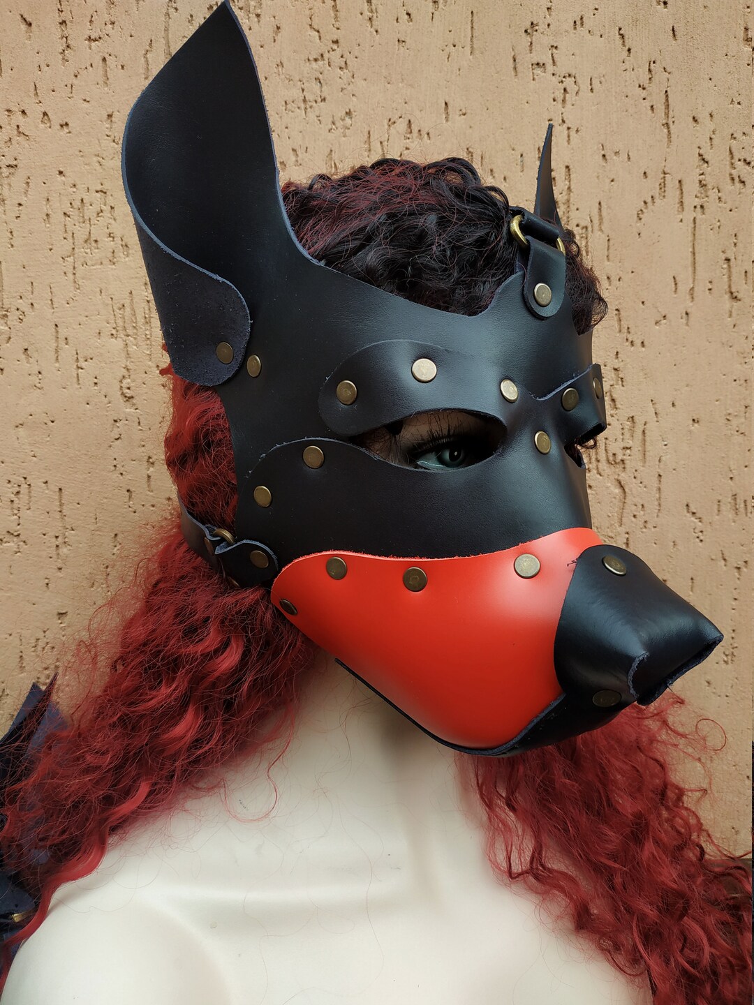 Leather Dog Mask, Facemask, Puppy Mask, Pet Play, Pup Hood, Mask, Pet ...