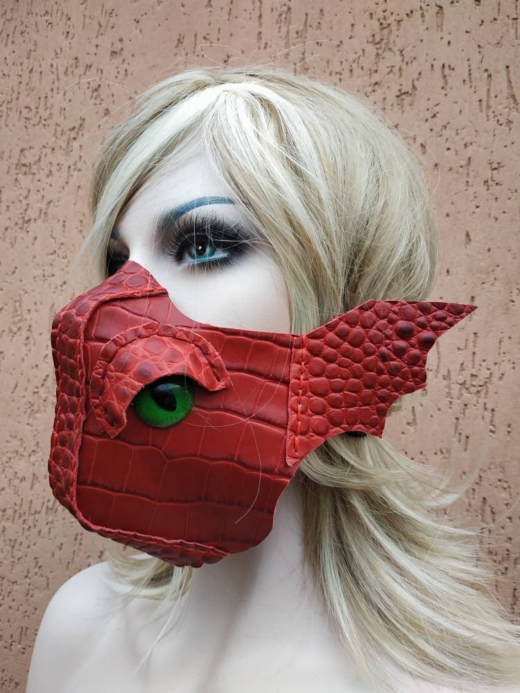 Leather mask Steampunk Mask dragon mask Mask for | Etsy