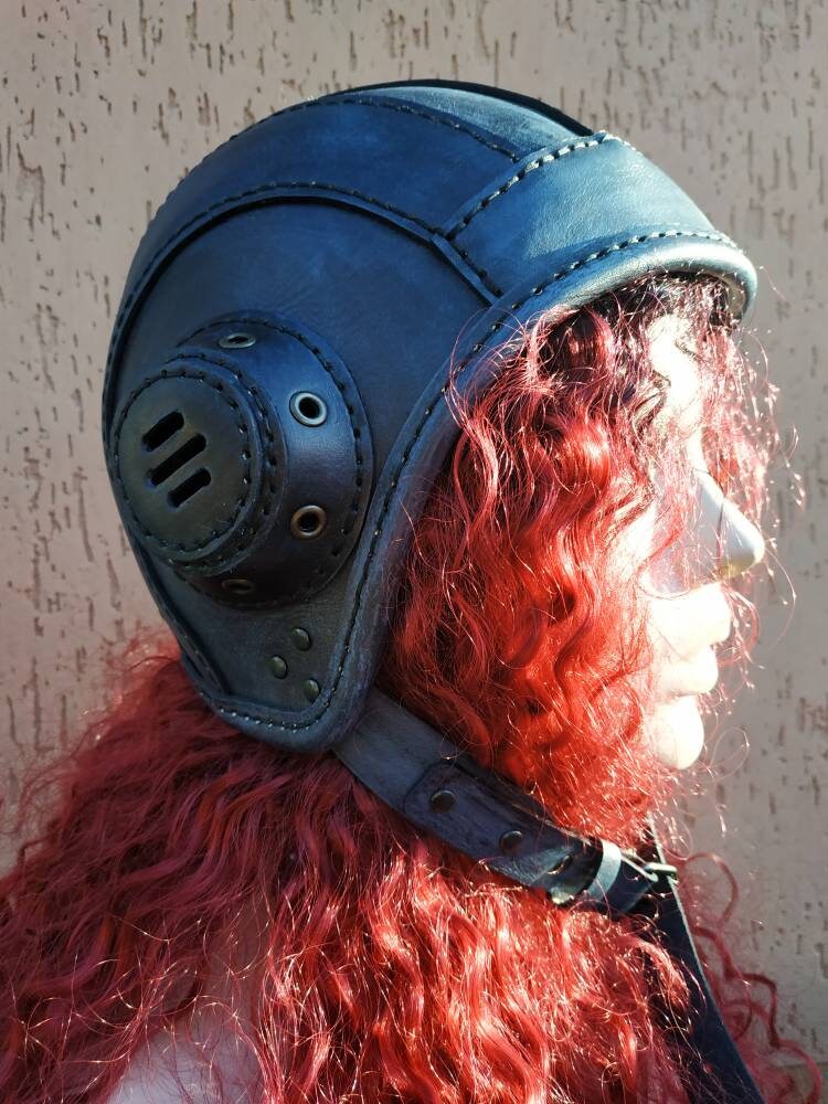 Steampunk Leather Aviator Cap Pilot Helmet Leather Helmet | Etsy