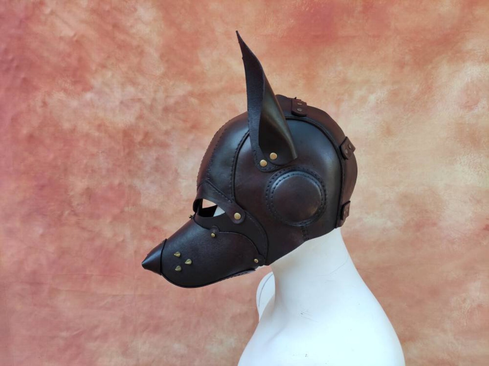 Leather Dog Mask Facemask Puppy Mask Pet Play Pup Hood - Etsy