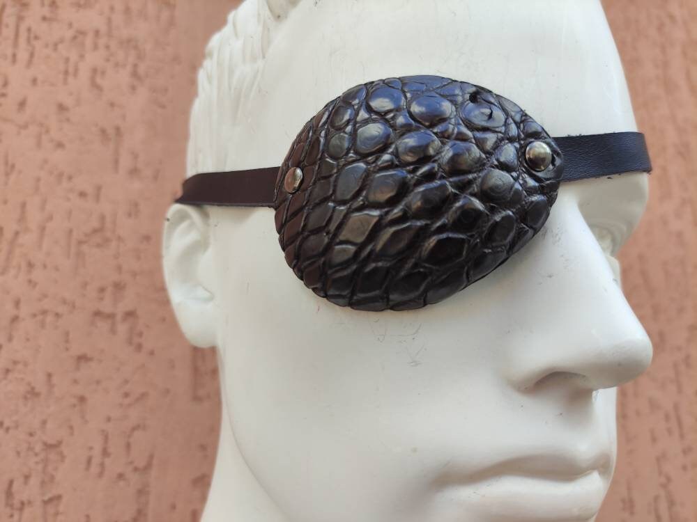 Genuine Crocodile Leather Eye Patch, Right Eye, Eye Patch, Man Eye ...
