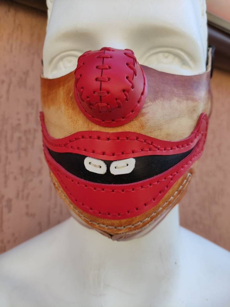 Leather Clown Mask Steampunk Mask Clown Mask Mask for - Etsy