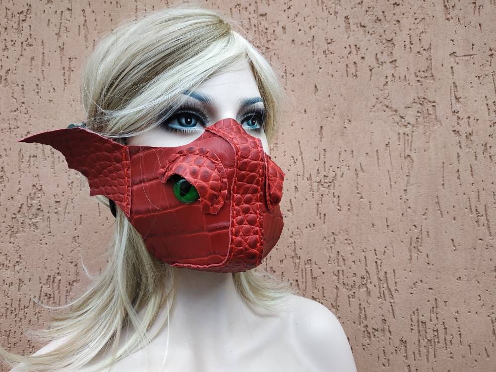 Leather mask Steampunk Mask dragon mask Mask for | Etsy