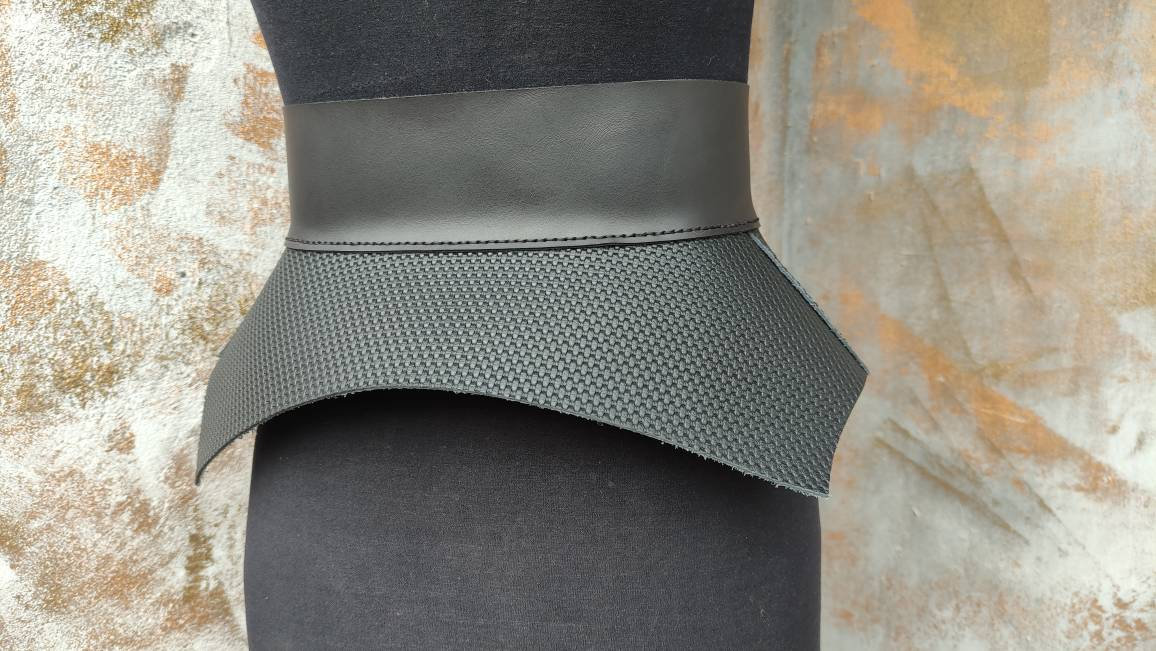 Basque Leather Belt Leather Peplum Skirt Wide Waist Skirt - Etsy