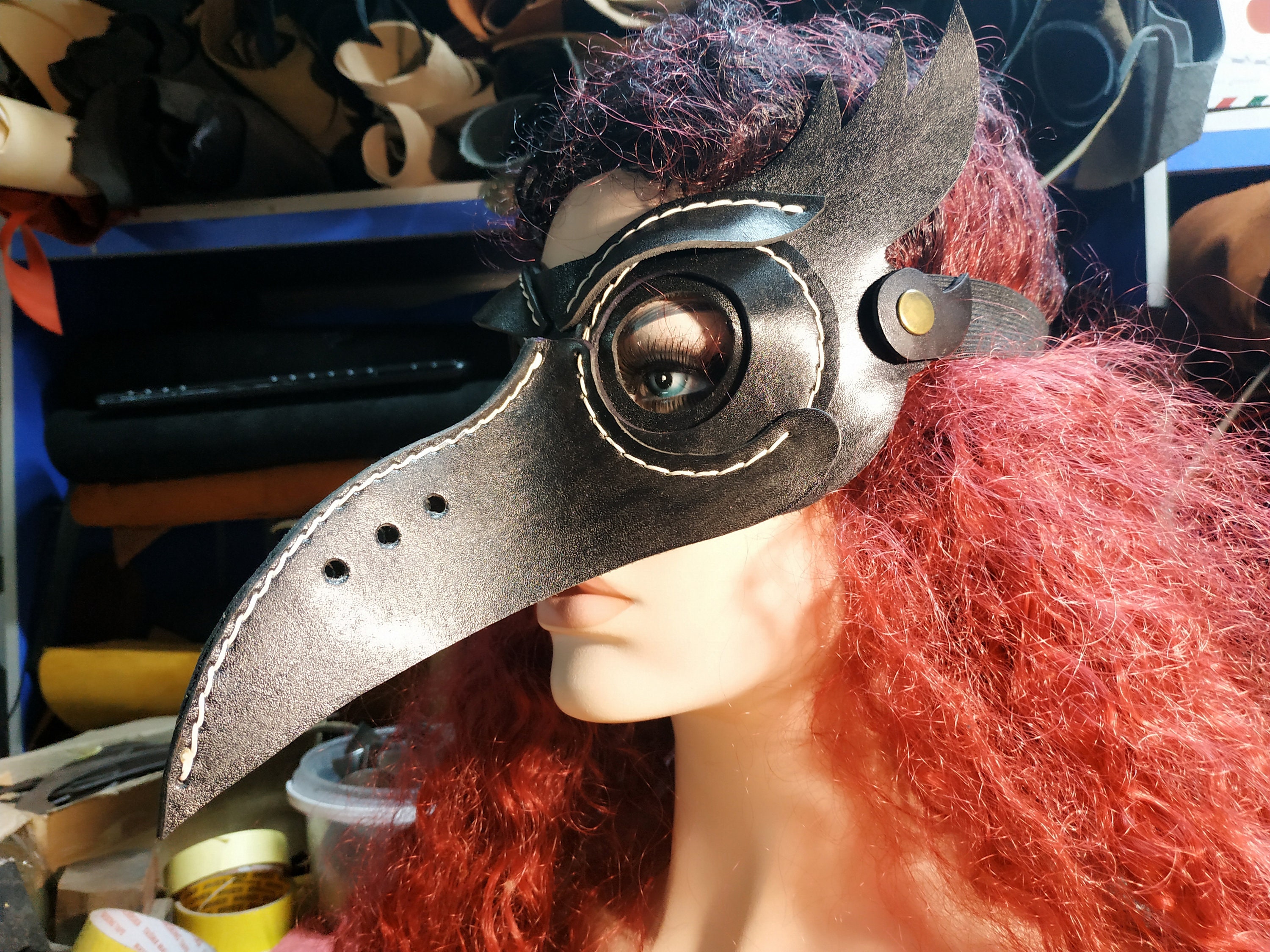 Raven Mask Bird Mask Leather Mask Black Leather Mask - Etsy