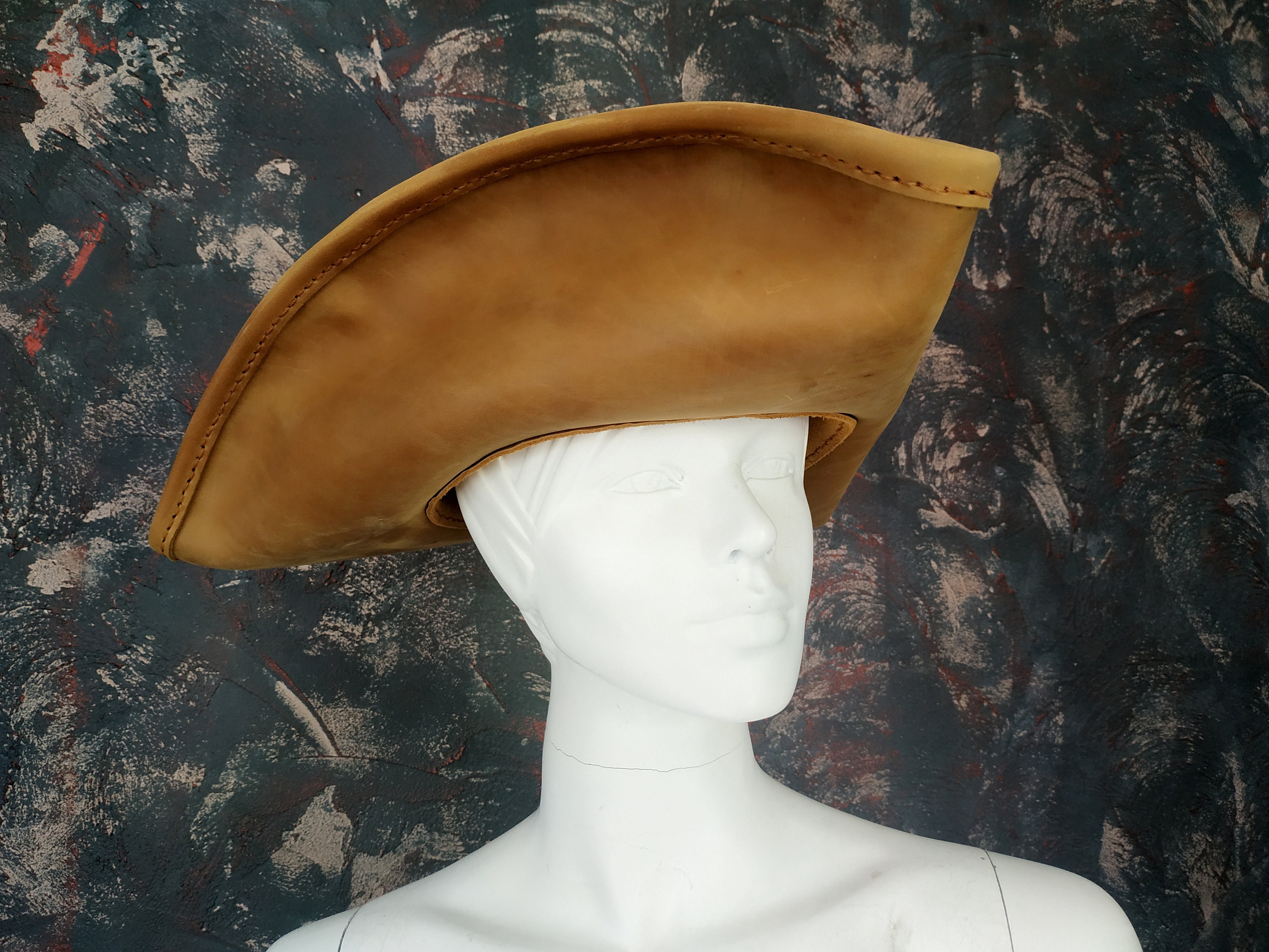 Leather Tricorn Pirate Hat LARP SCA Renaissance Pirate Hat - Etsy