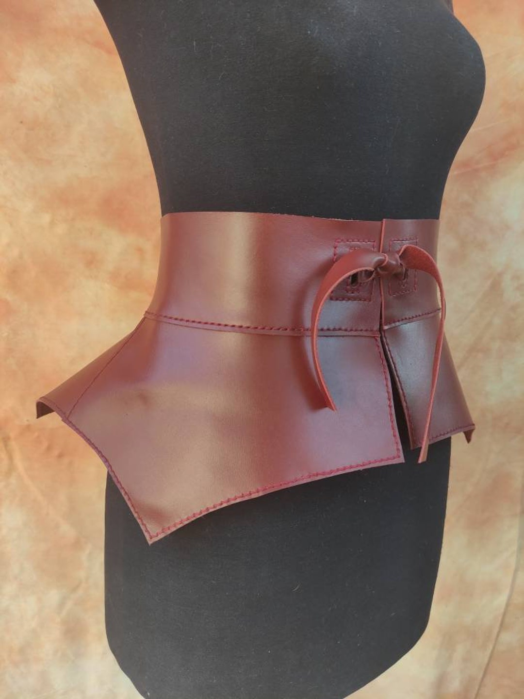 Basque Leather Belt, Leather Peplum Skirt, Wide Waist Skirt, Leather ...